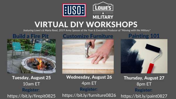 USO Military Spouse Programs: Lowe's Virtual Workshop, DIY Painting ...